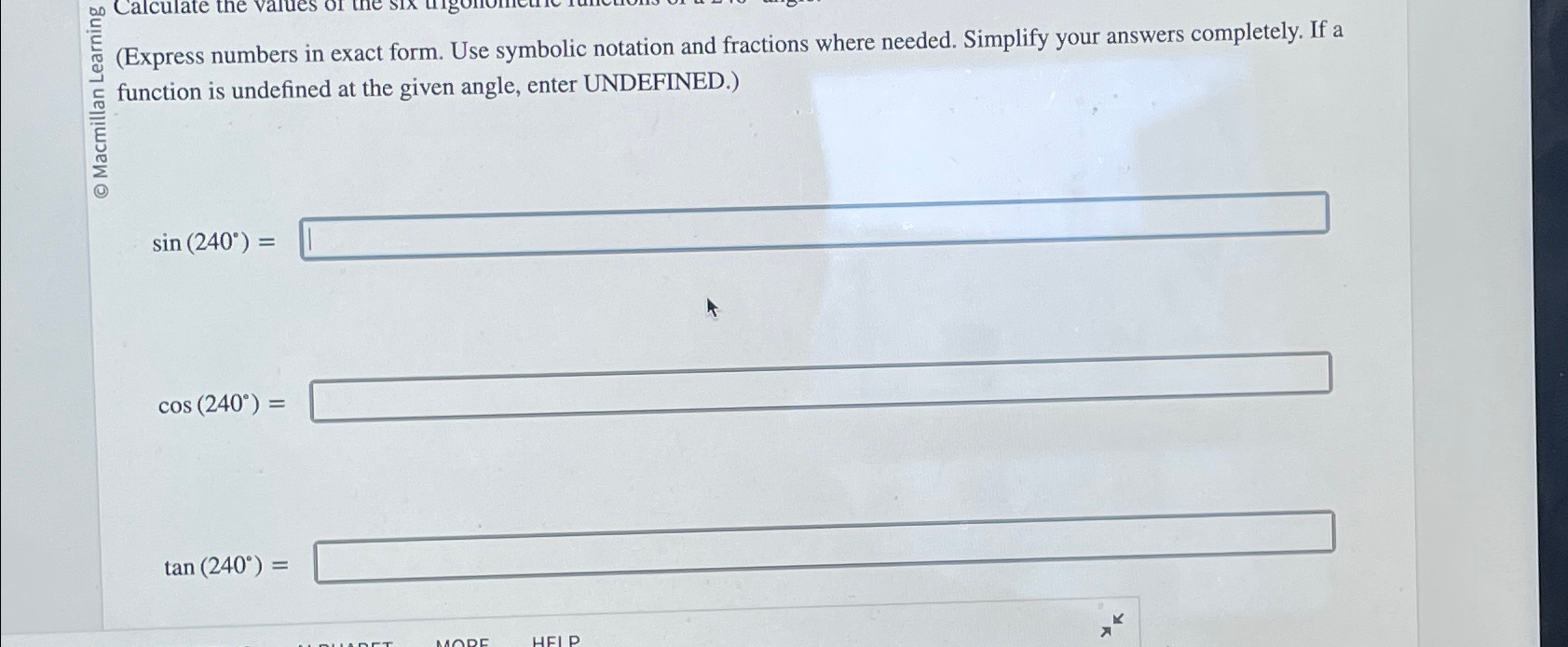 Solved (Express numbers in exact form. Use symbolic notation | Chegg.com