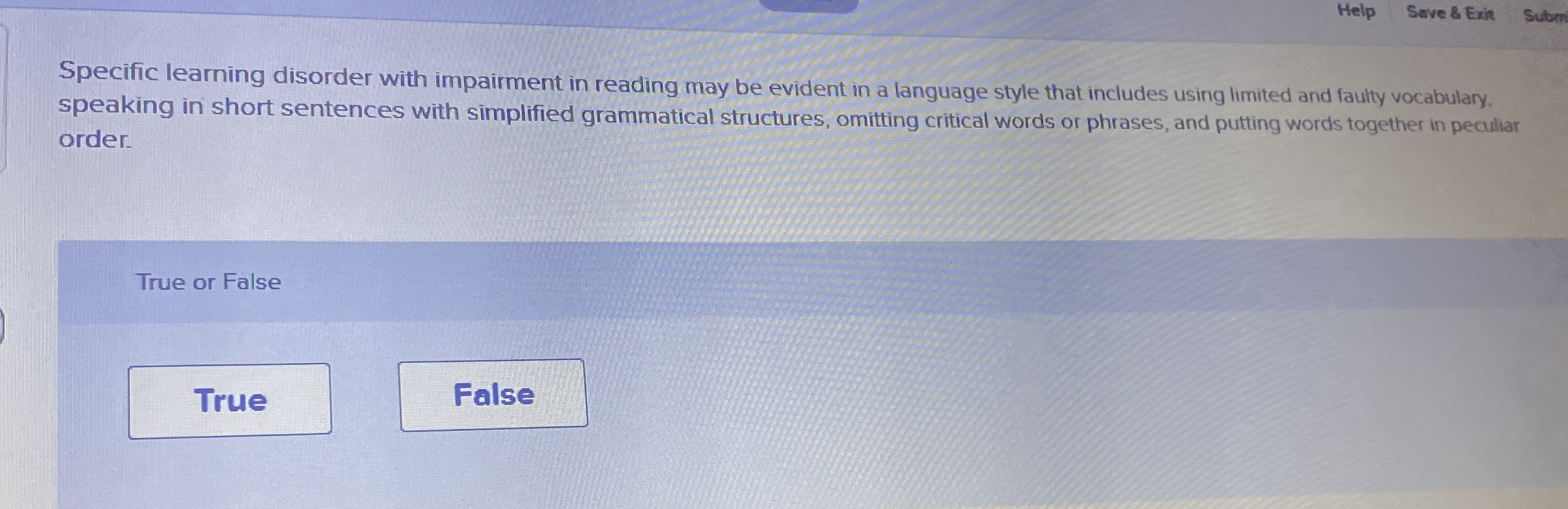 Solved HelpSove & ExitSubmSpecific learning disorder with | Chegg.com