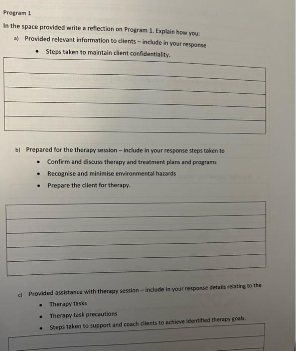 Solved if you are in the placement ways your physiotherapy. | Chegg.com