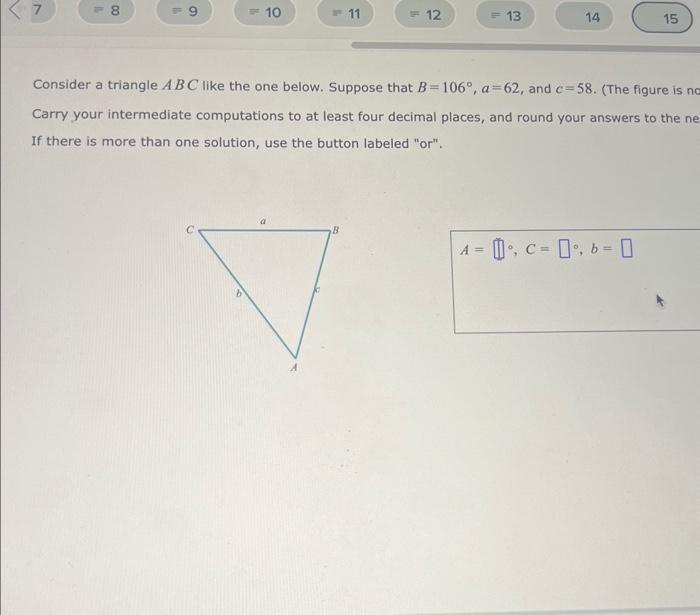 Solved Consider a triangle ABC like the one below. Suppose | Chegg.com