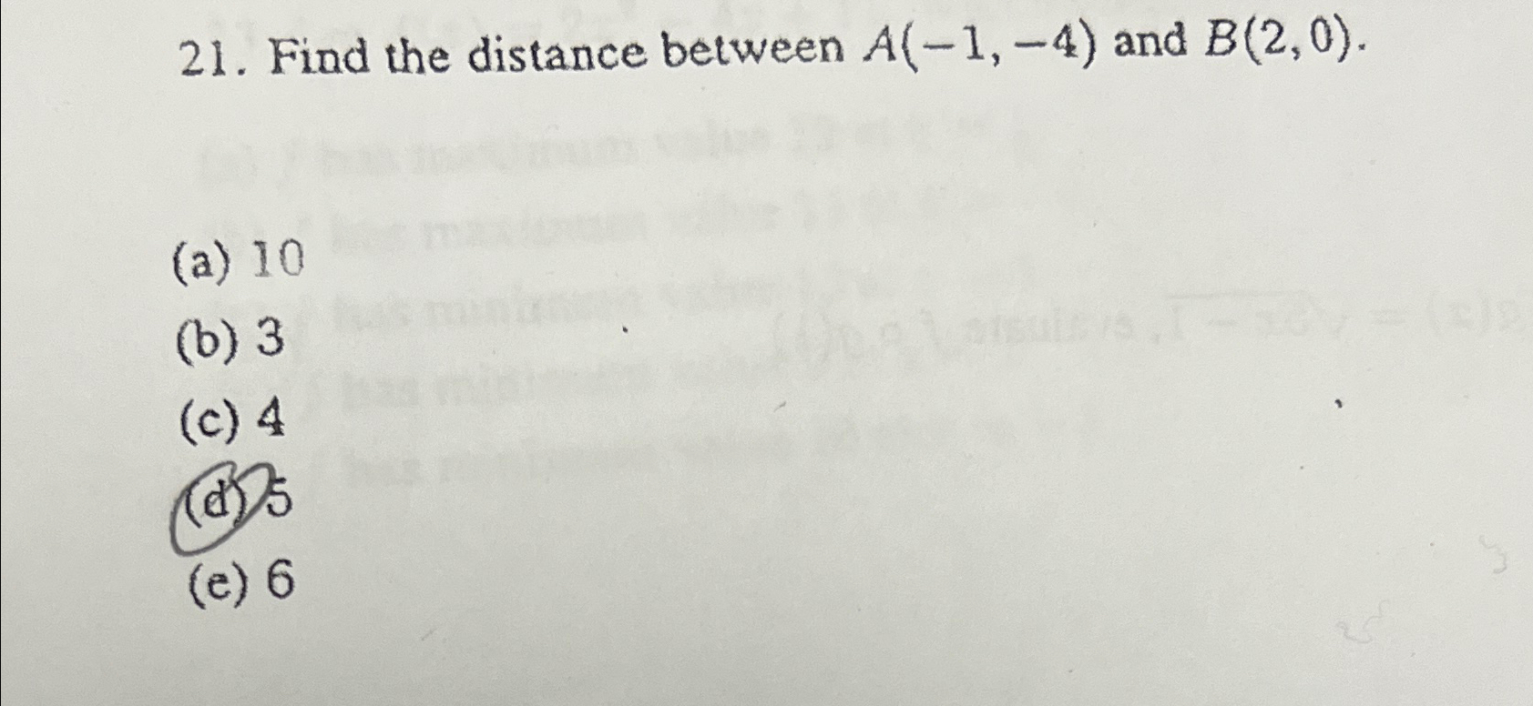 Solved Find the distance between A(-1,-4) ﻿and | Chegg.com