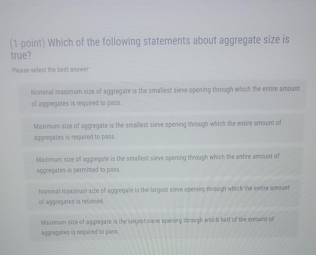 Solved (1 point) Which of the following statements about | Chegg.com