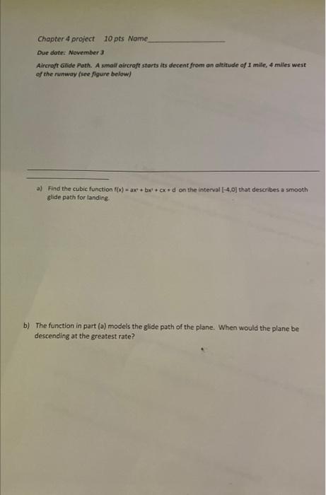 Solved Chapter 4 project 10 pts Name Due date: November 3 | Chegg.com