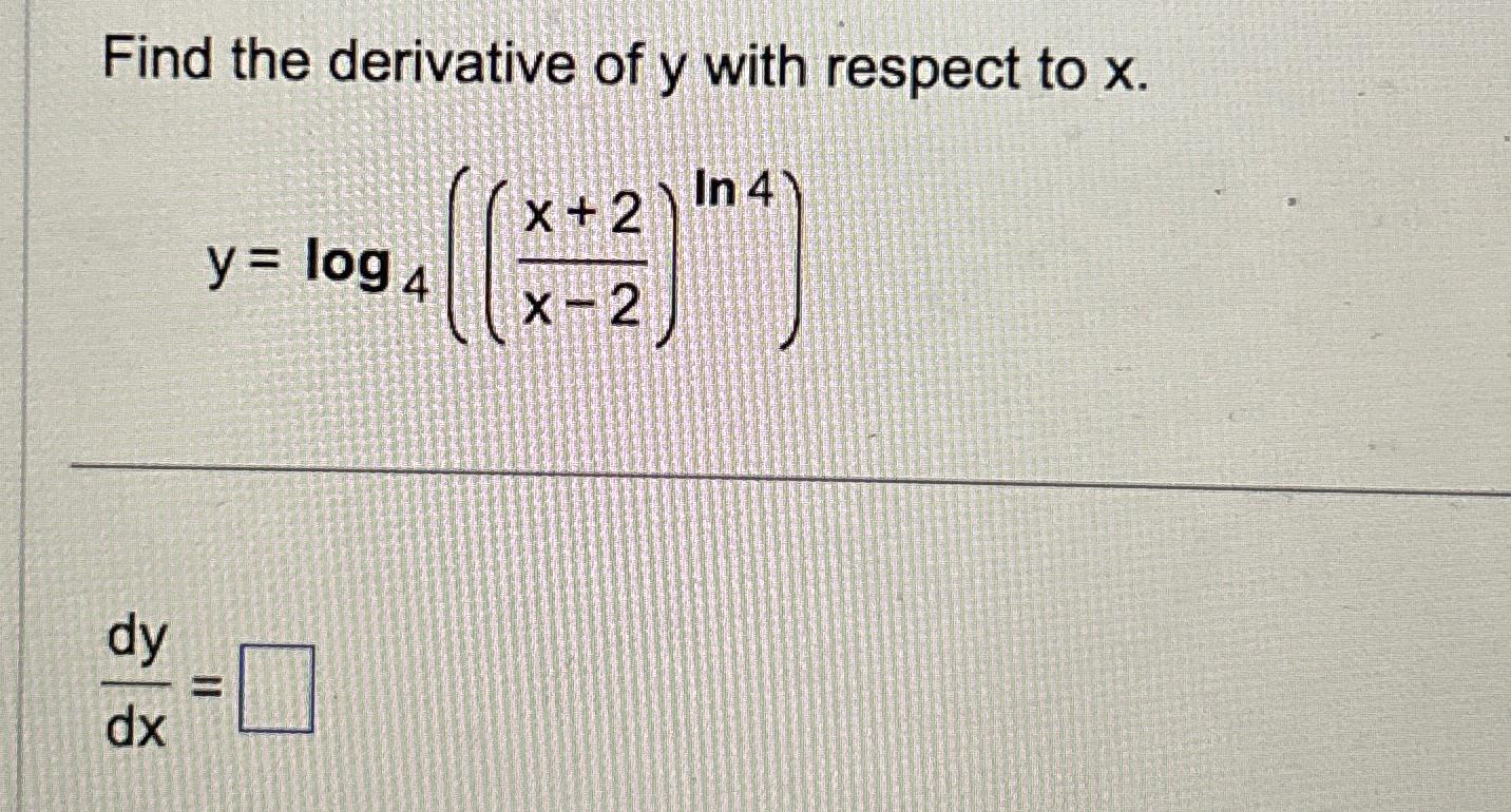 Solved Find the derivative of y ﻿with respect to | Chegg.com