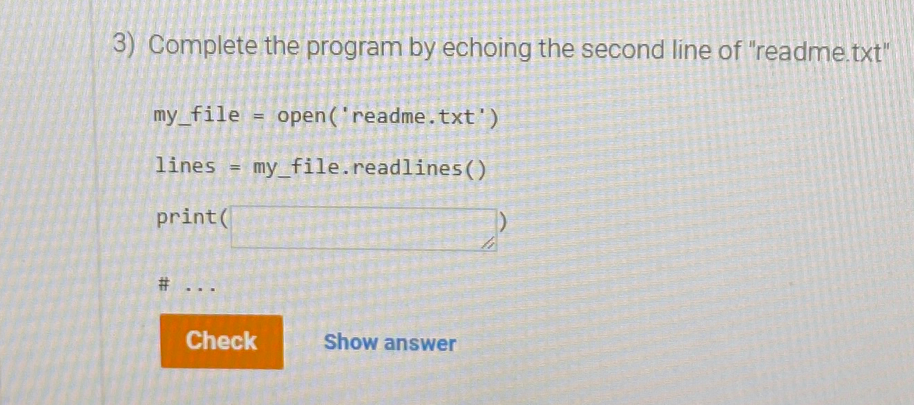 Solved Complete the program by echoing the second line of | Chegg.com
