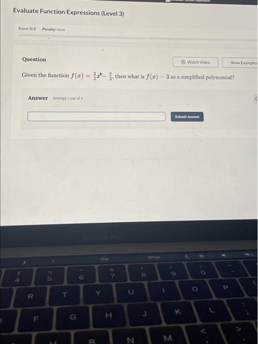 Solved Evaluate Function Expressions (Level 3) Score: 0/2 | Chegg.com