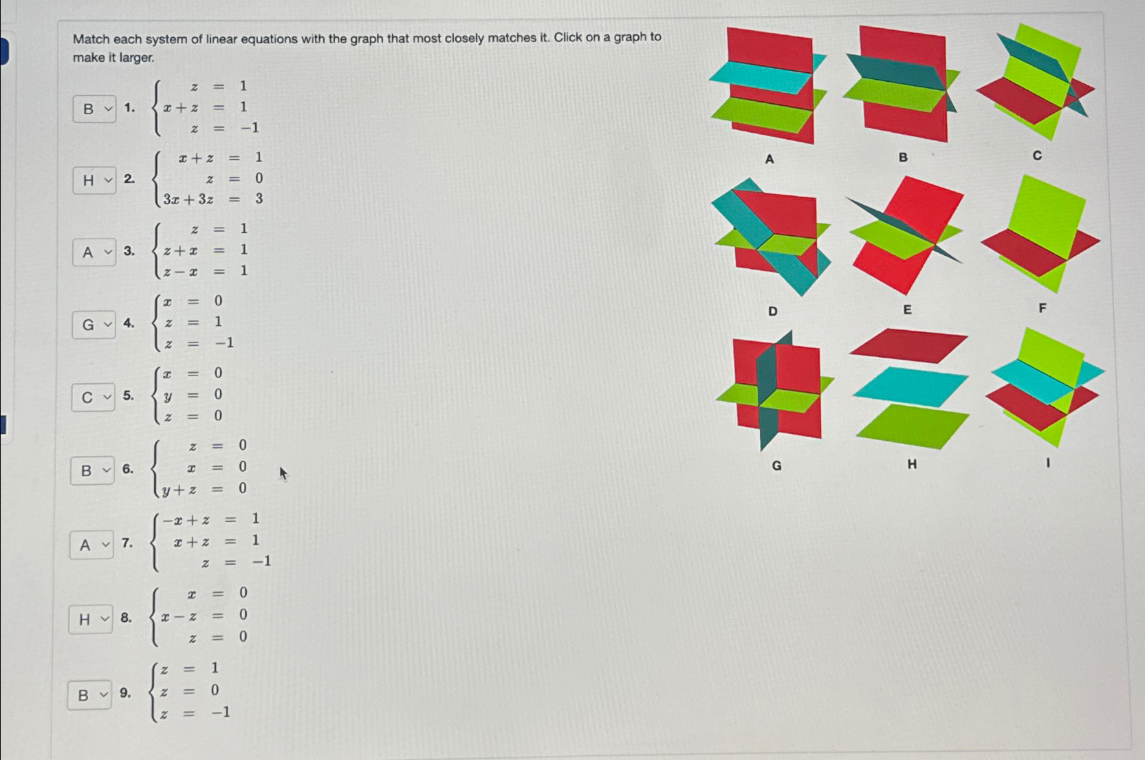 Solved Match each system of linear equations with the graph | Chegg.com