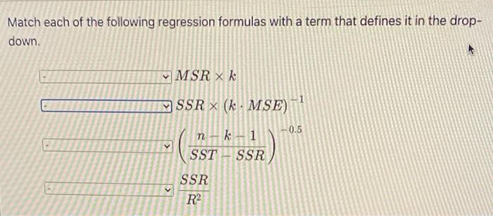 Solved Match each of the following regression formulas with | Chegg.com
