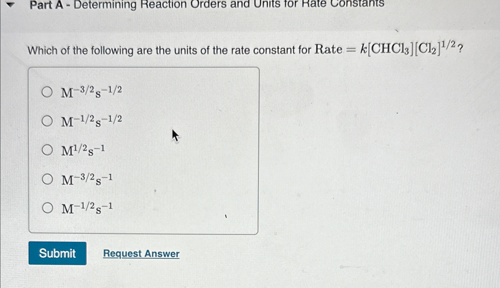 Solved Part A - ﻿Determining Reaction Orders and Units for | Chegg.com