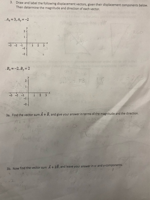 Solved 3. Draw and label the following displacement vectors, | Chegg.com