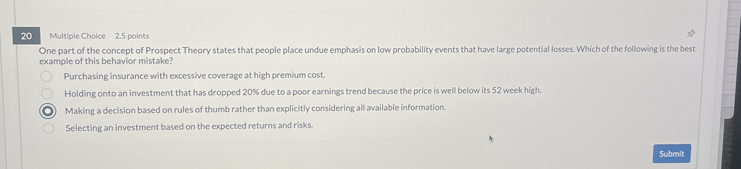 Solved 20Multiple Choice2.5 ﻿pointsOne part of the concept | Chegg.com
