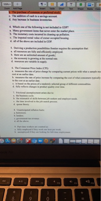 Solved Com 125% + T .T TO Zoom Add Page Insert Table Chart | Chegg.com
