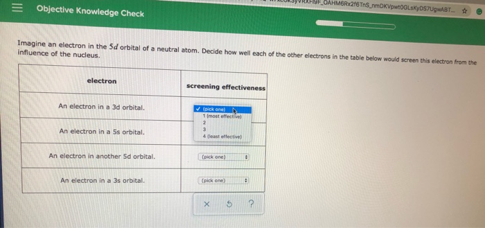 Solved = Objective Knowledge Check Imagine an electron in | Chegg.com