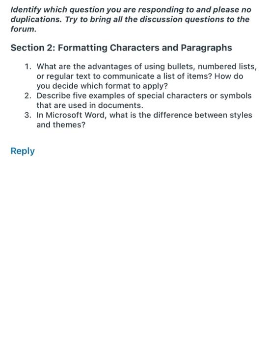 Solved Identify which question you are responding to and | Chegg.com