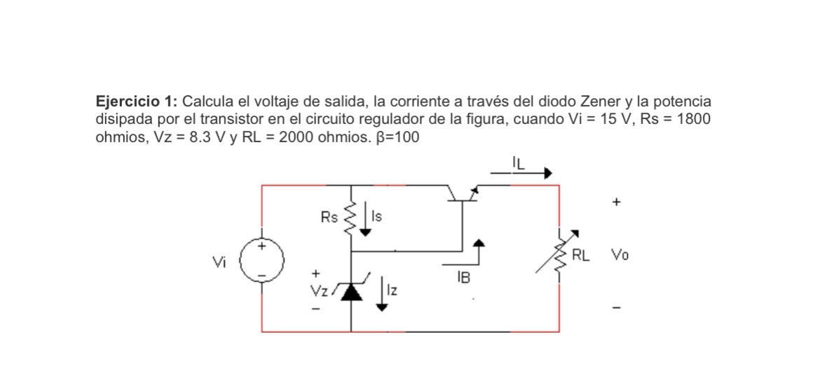 Solved Ejercicio 1: Calcula el voltaje de salida, la | Chegg.com