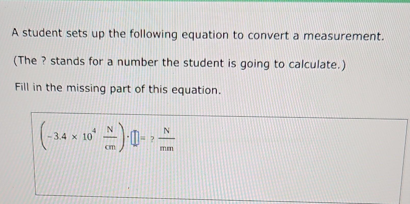 Solved A student sets up the following equation to convert a | Chegg.com