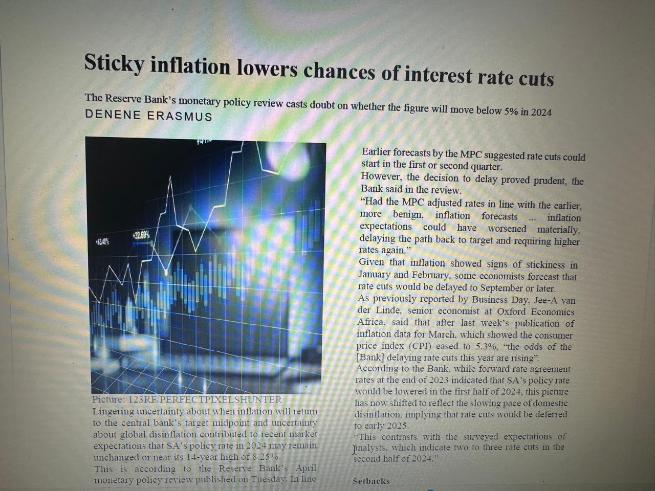 Solved Sticky inflation lowers chances of interest rate | Chegg.com
