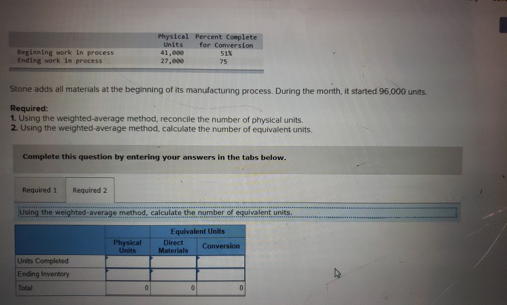 Solved Beginning work in process Ending work in process | Chegg.com