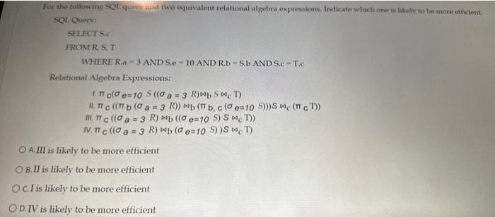 Solved Which of the following relations is in Third normal | Chegg.com