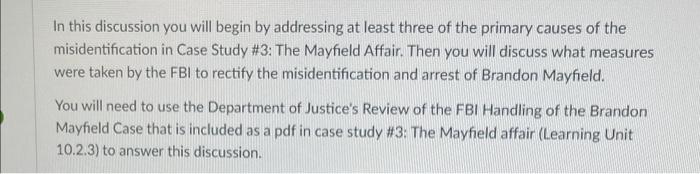 Solved In this discussion you will begin by addressing at | Chegg.com