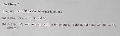 Solved Problem 7Compute the FFT for the following | Chegg.com