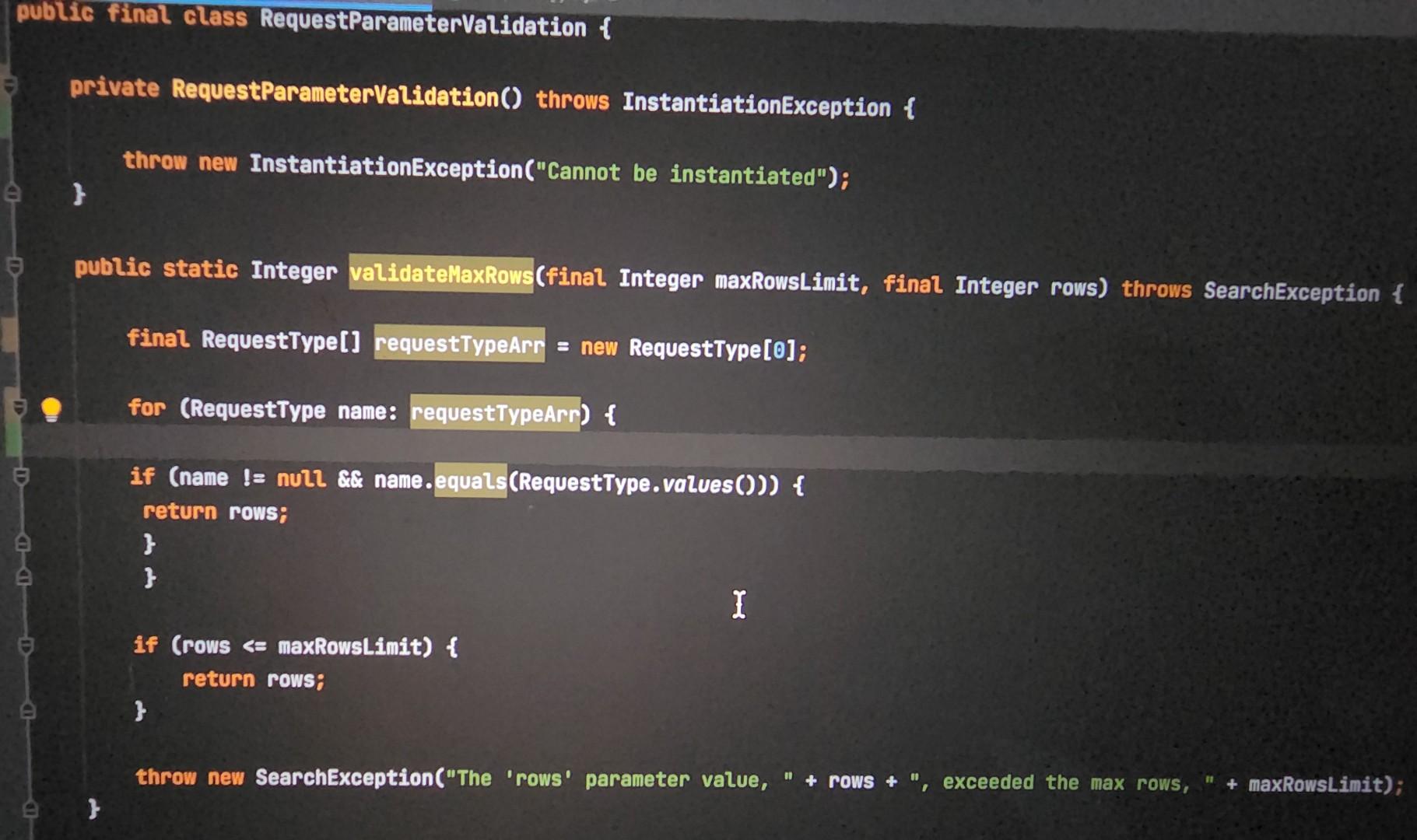 Solved public final class RequestParameterValidation { | Chegg.com