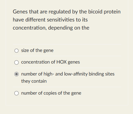 Solved Genes that are regulated by the bicoid protein have | Chegg.com