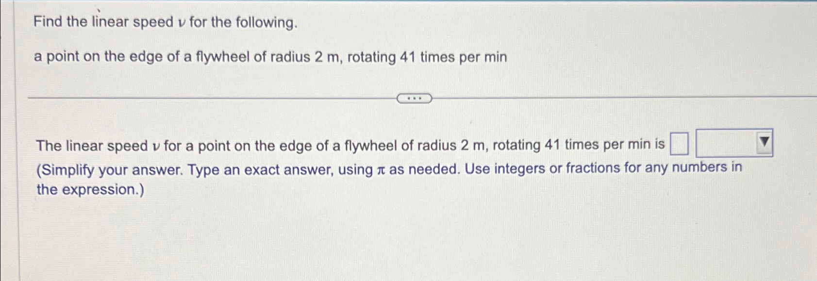 Solved Find the linear speed v ﻿for the following.a point on | Chegg.com