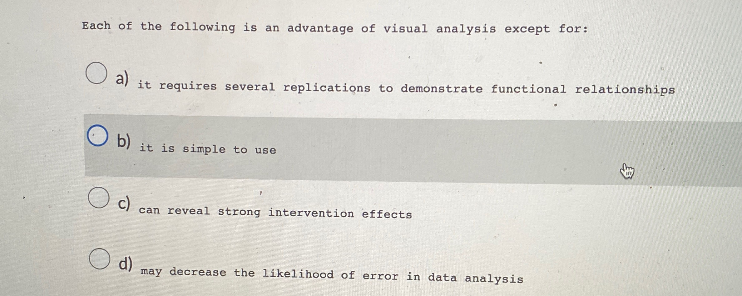 Solved Each of the following is an advantage of visual | Chegg.com
