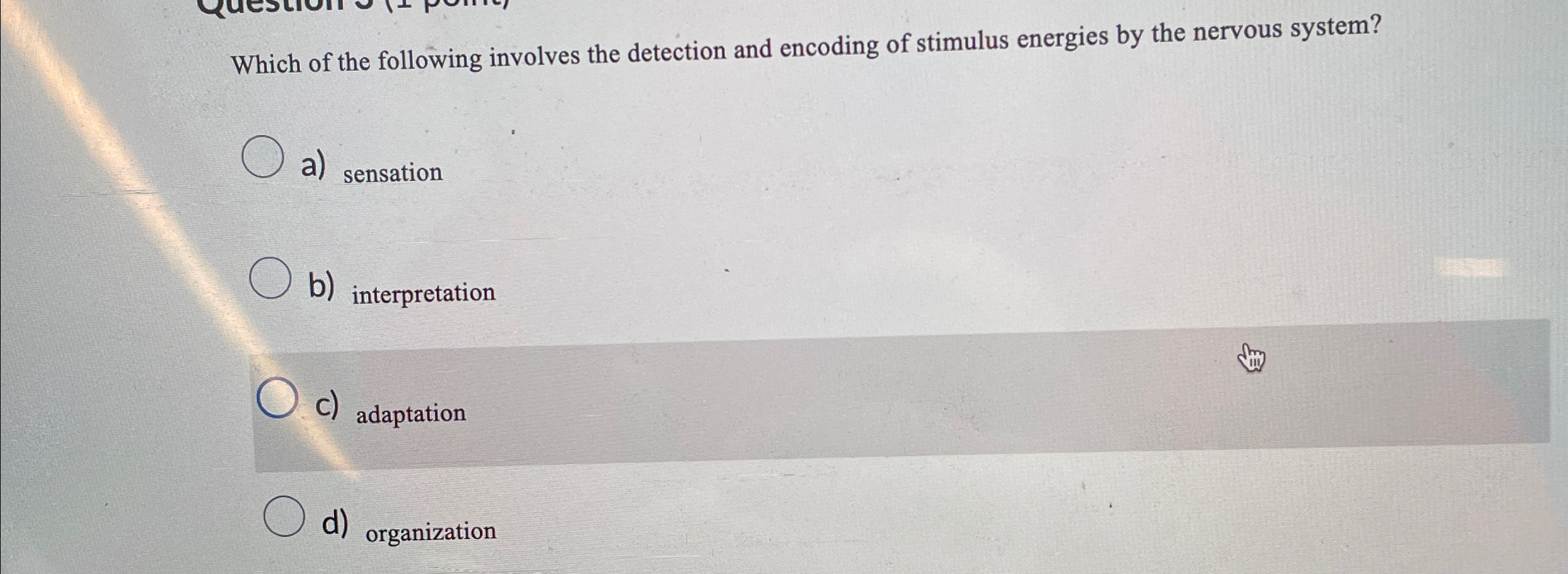 Solved Which of the following involves the detection and | Chegg.com