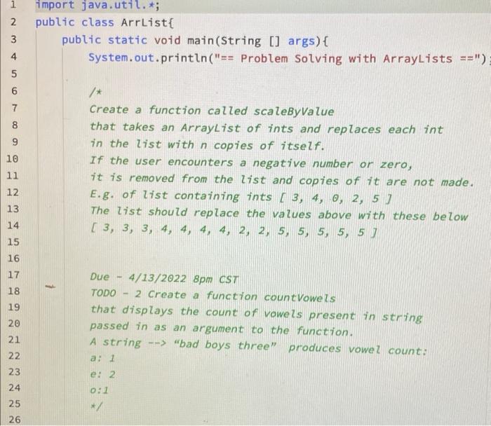Solved Code is in Java: Right the code in my code to fix the | Chegg.com