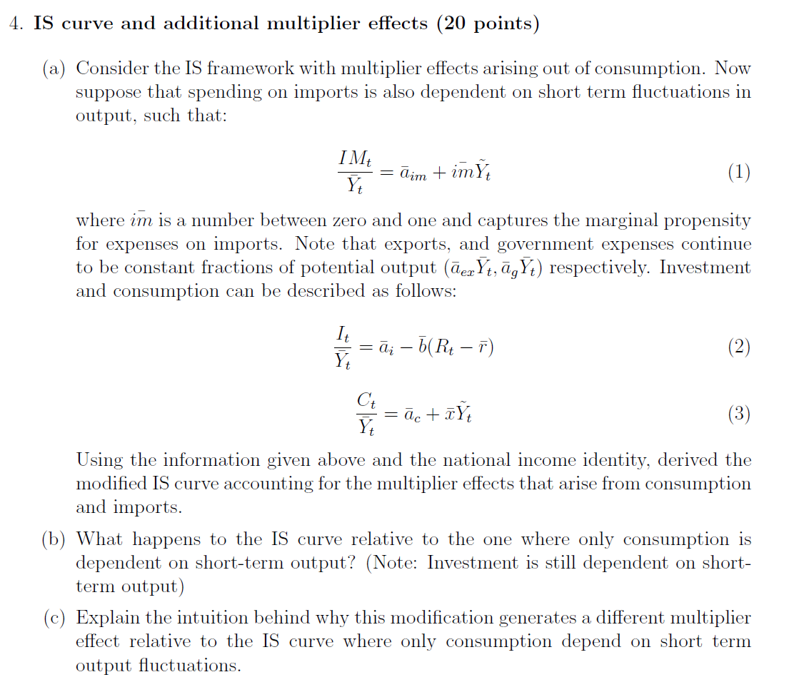 Solved IS ﻿curve and additional multiplier effects (20 | Chegg.com