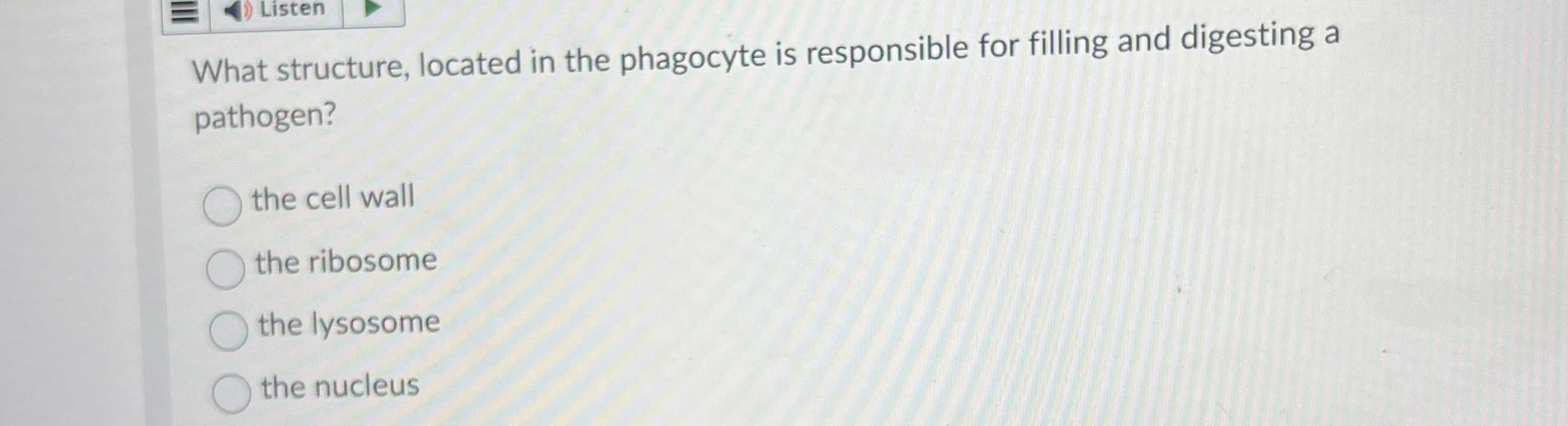 Solved ListenWhat structure, located in the phagocyte is | Chegg.com