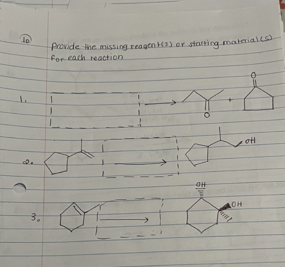 Solved provide the missing reagent(s) or ﻿starting | Chegg.com