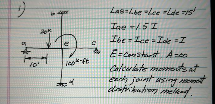 Lae=Lbe=Lce=Lde=15′Iae=1.5IIbe=Ice=Icle=IE= constant. | Chegg.com
