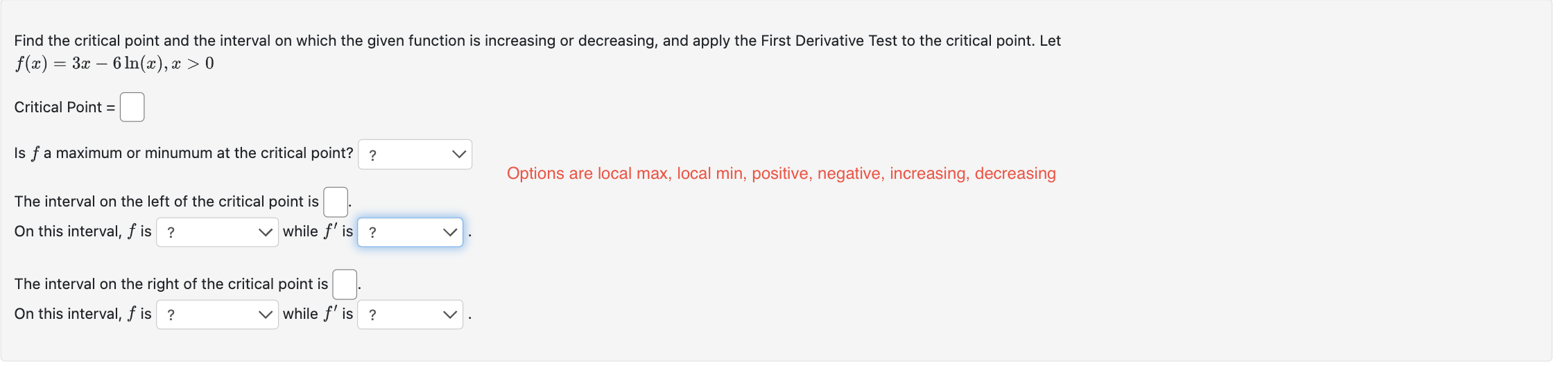 Solved Find the critical point and the interval on which the | Chegg.com