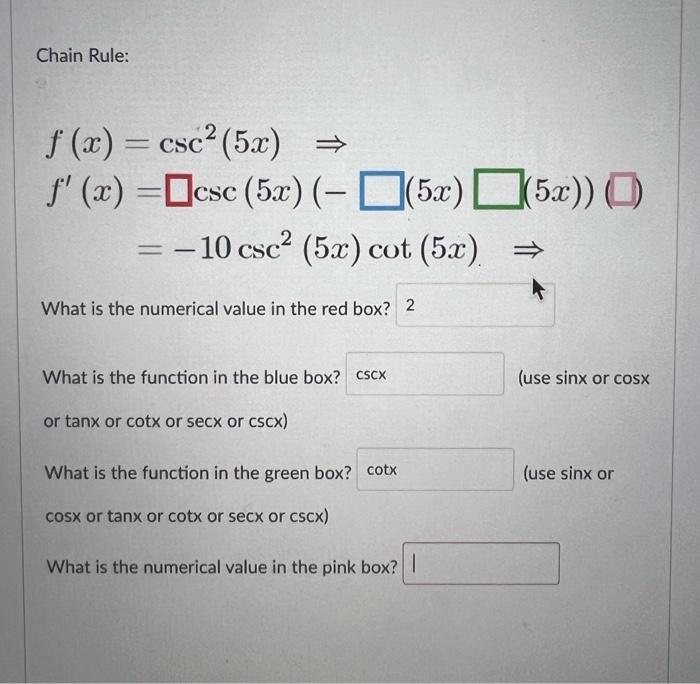 Solved Chain Rule: | Chegg.com