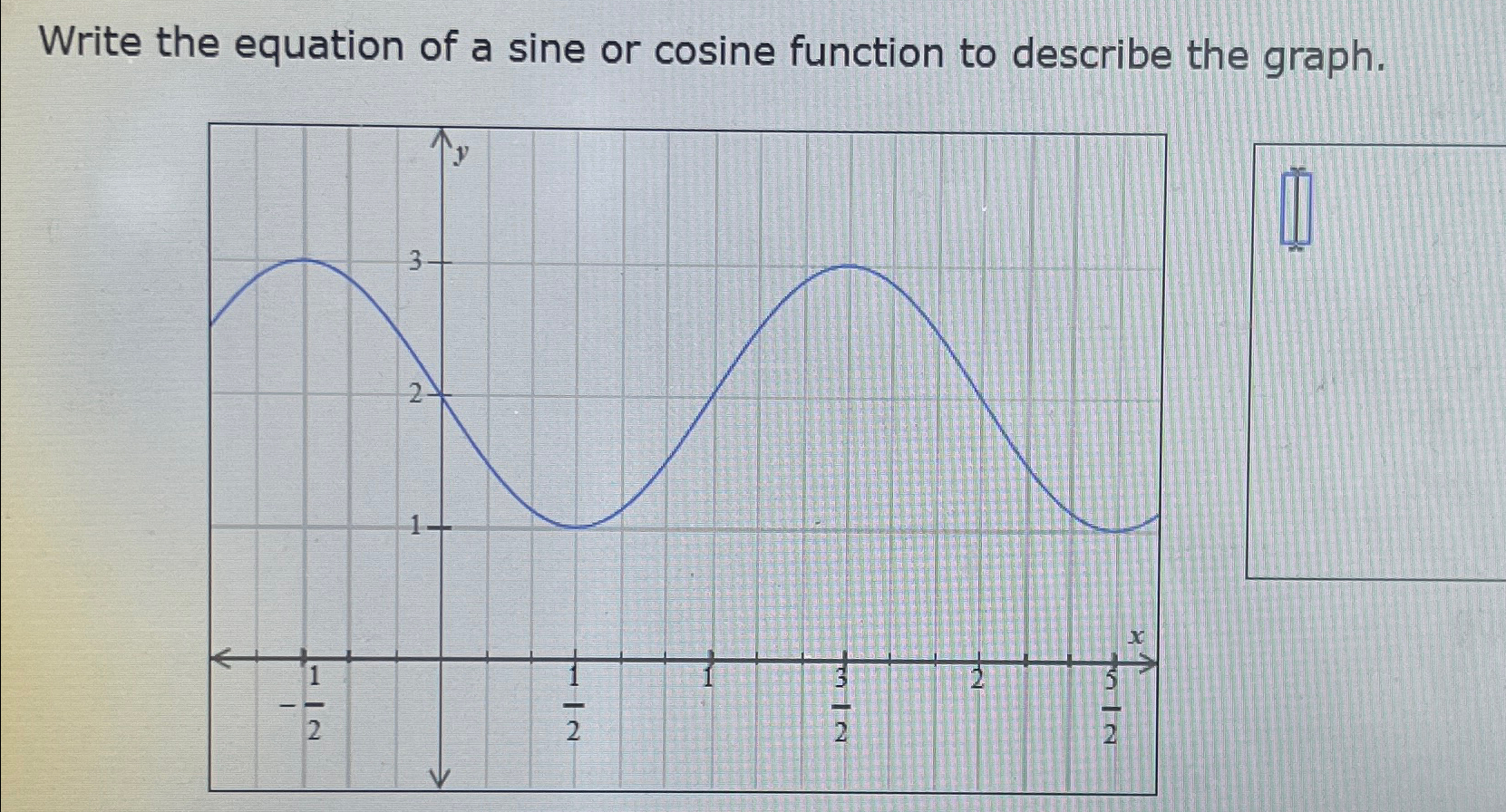 Solved Write the equation of a sine or cosine function to | Chegg.com