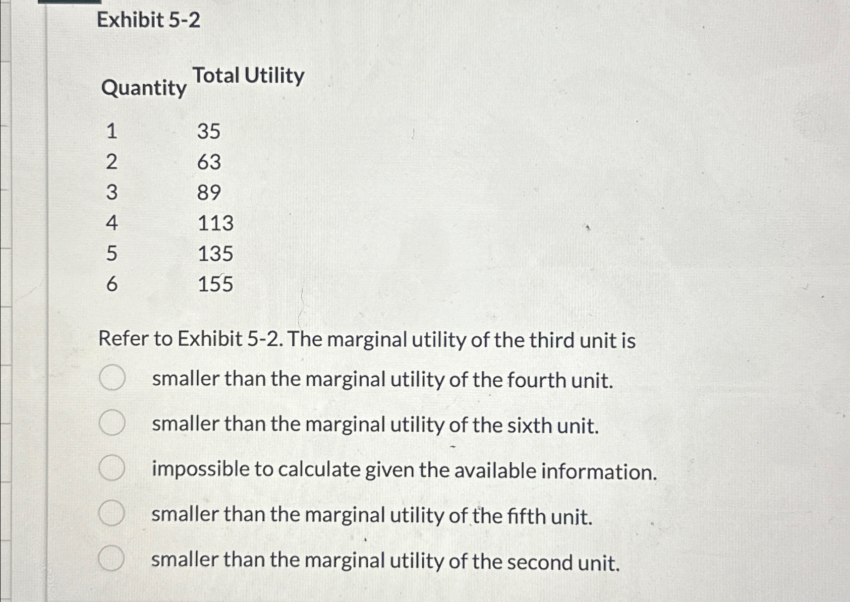 Solved Exhibit 5-2Quantity Total | Chegg.com
