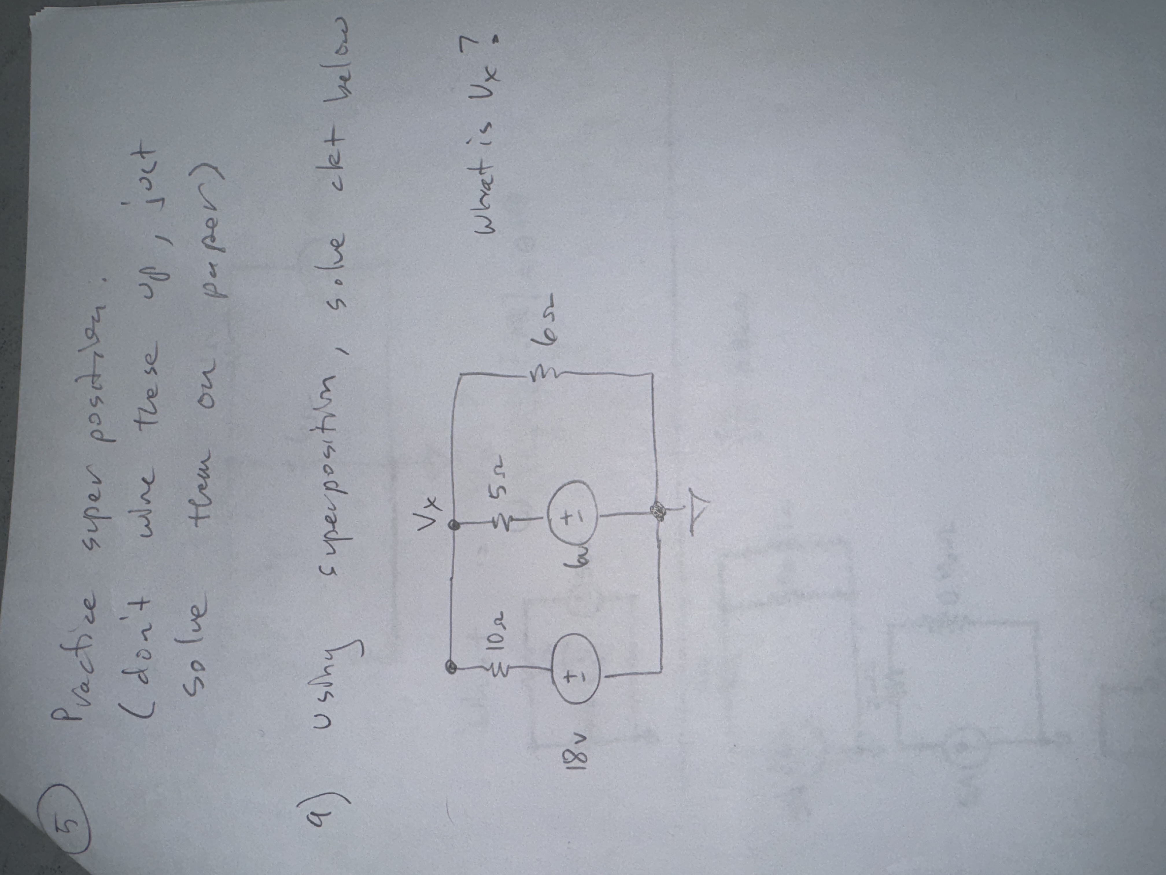 Solved Solve this circuit using superposition and show your | Chegg.com