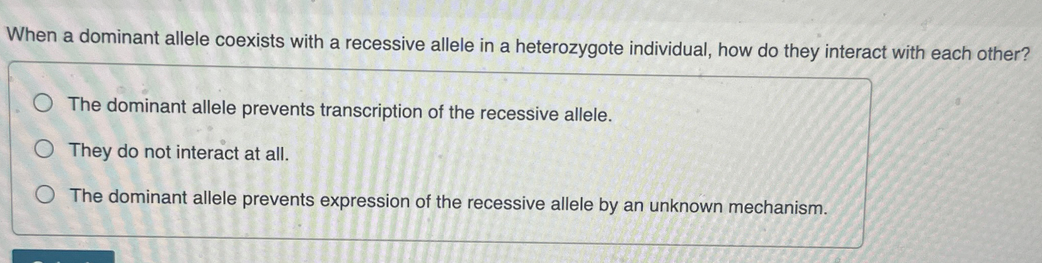 Solved When a dominant allele coexists with a recessive | Chegg.com