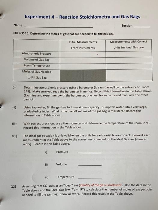 Solved Pre-laboratory Assignment 4 - Reaction Stoichiometry | Chegg.com