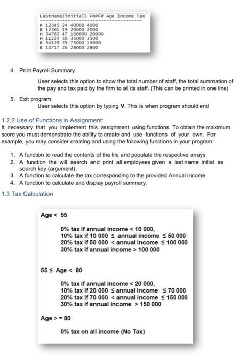 Solved Part 1: Programming - Income Tax Records App 1.1 | Chegg.com