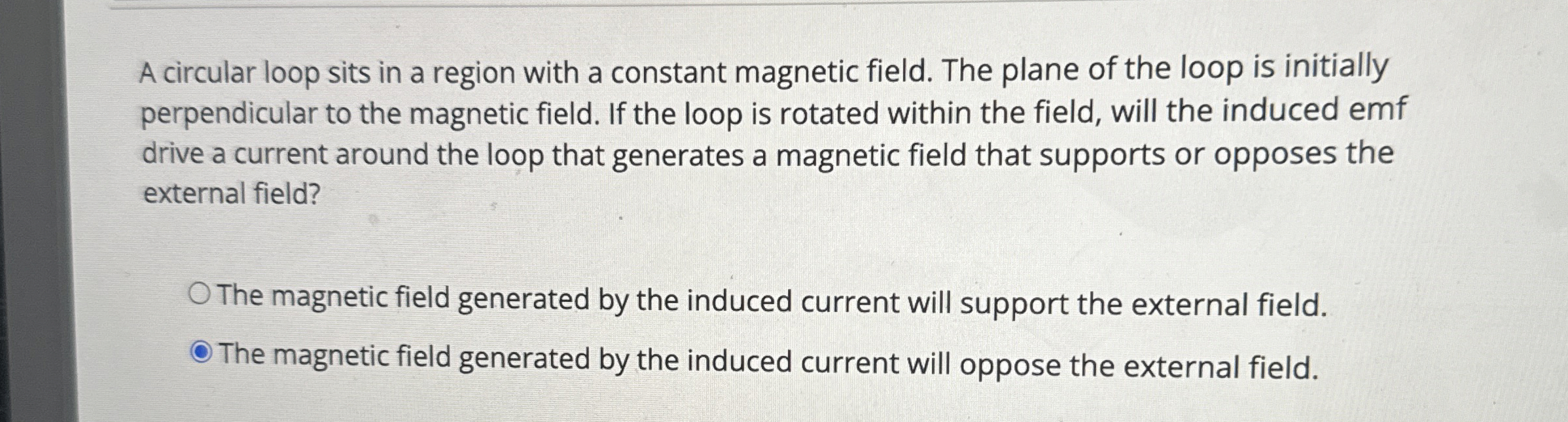 Solved A circular loop sits in a region with a constant | Chegg.com