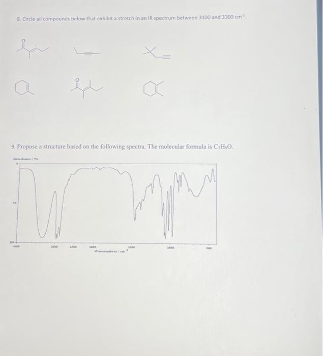 Solved 8. Gircle all compounds below that exhibit a stretch | Chegg.com