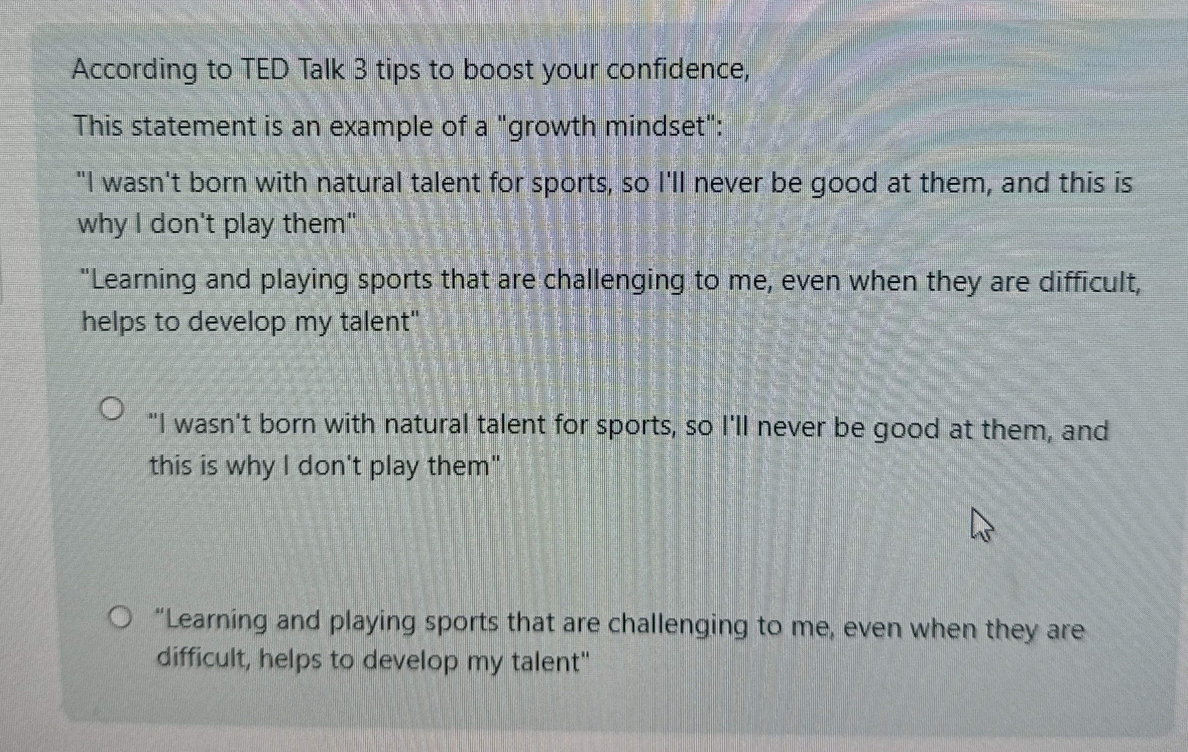 According to TED Talk 3 ﻿tips to boost your | Chegg.com