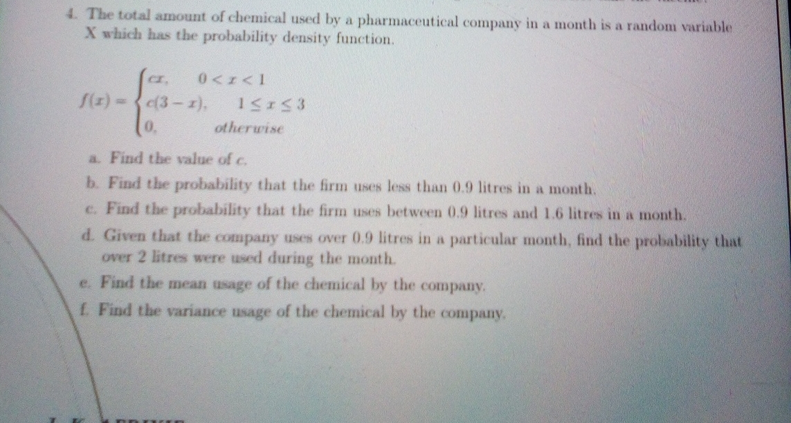 Solved The total amount of chemical used by a pharmaceutical | Chegg.com