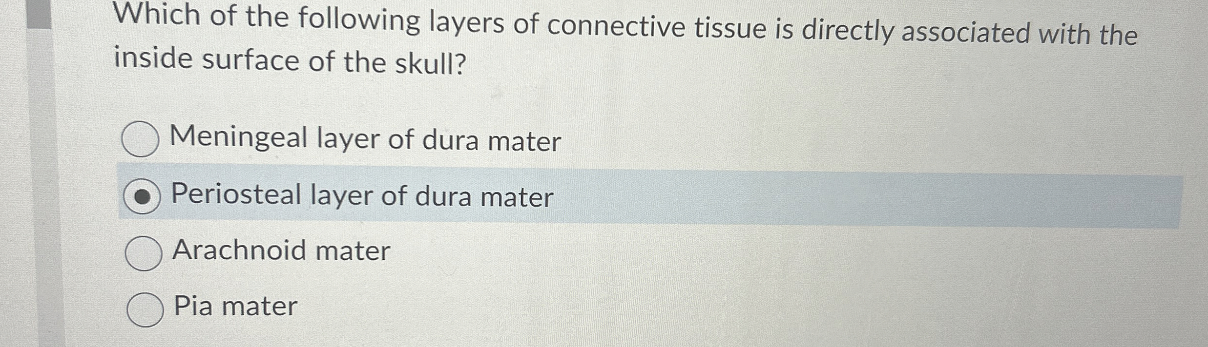Solved Which of the following layers of connective tissue is | Chegg.com