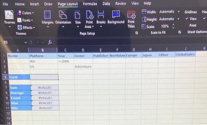 File Home Insert Draw Page Layout formulas Data | Chegg.com