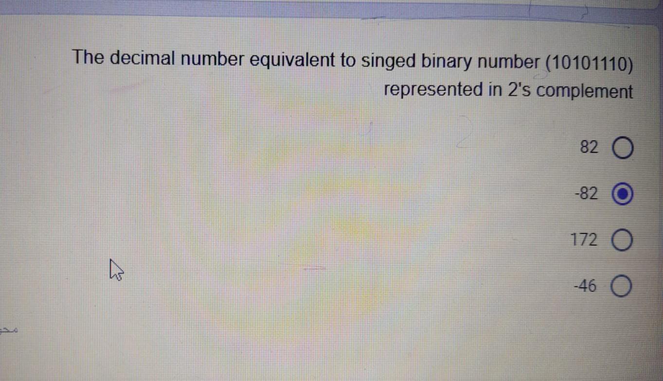 Solved The decimal number equivalent to singed binary number | Chegg.com